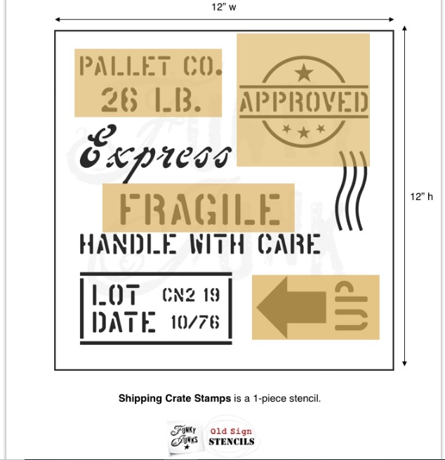 Shipping Crate Stenciled Mini Plant Crate With Casters - Organized Clutter