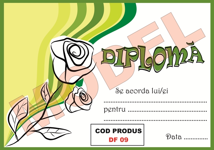 DIPLOME FEL DE FEL : MODELE DE DIPLOME CU FLORI / MOTIVE FLORALE