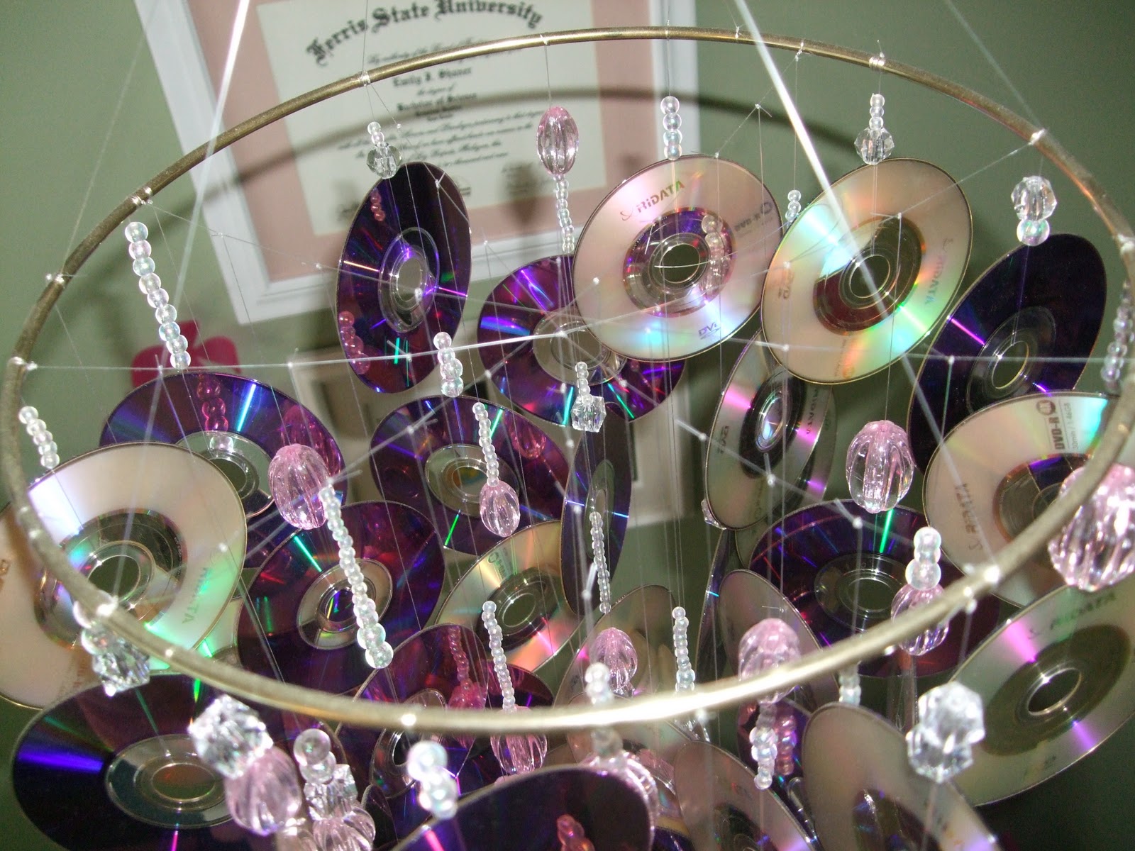 why buy when you can DIY?: homemade CD chandelier