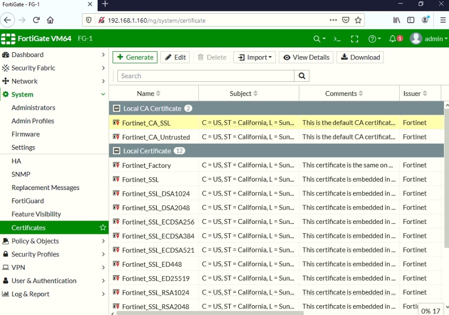 My Cybersecurity Journal: Fortigate SSL/TLS Inspection