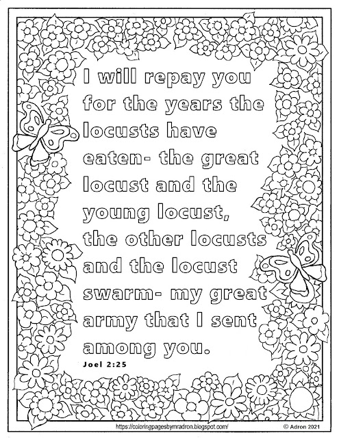 Coloring Pages for Kids by Mr. Adron: Free Joel 2:25 Print And Color ...
