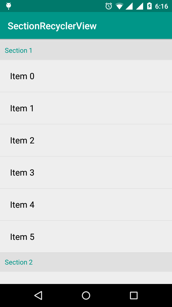 Sectioned Recyclerview In Android
