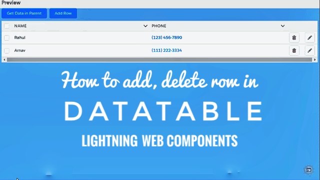 How to add/delete row dynamically in lwc datatable