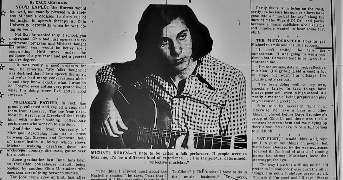 March 24, 1973: Singer-songwriter Michael Koren