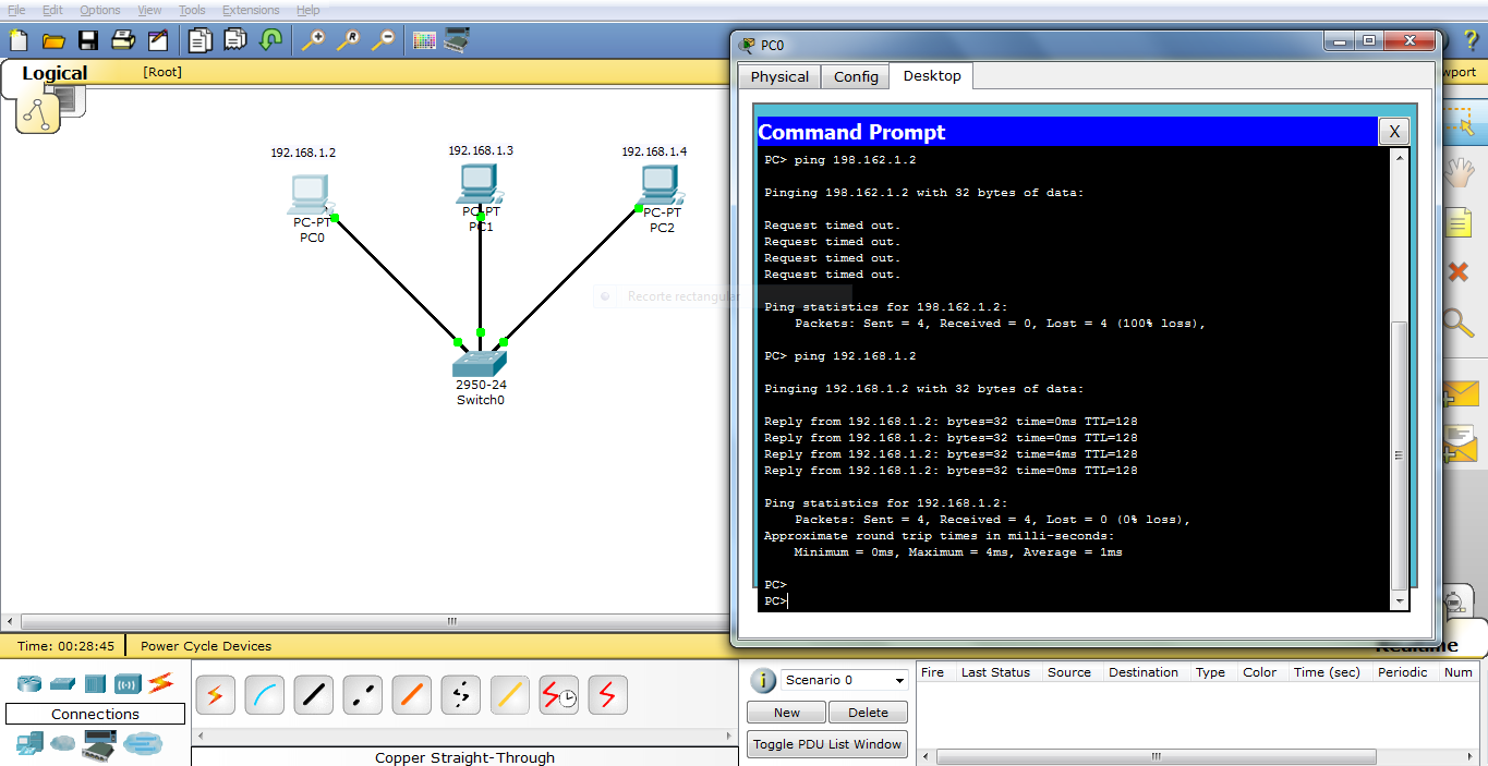 Instalacion y configuracion de aplicaciones y servicios: Practica #3 Packet Tracer