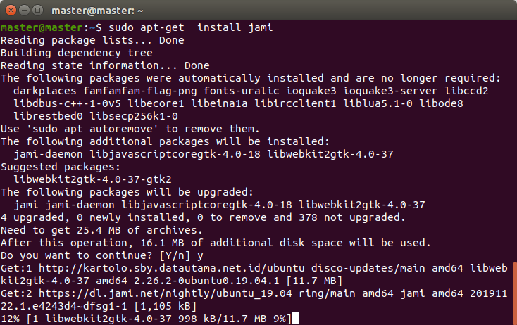 Install GNU Jami on Ubuntu and Trisquel
