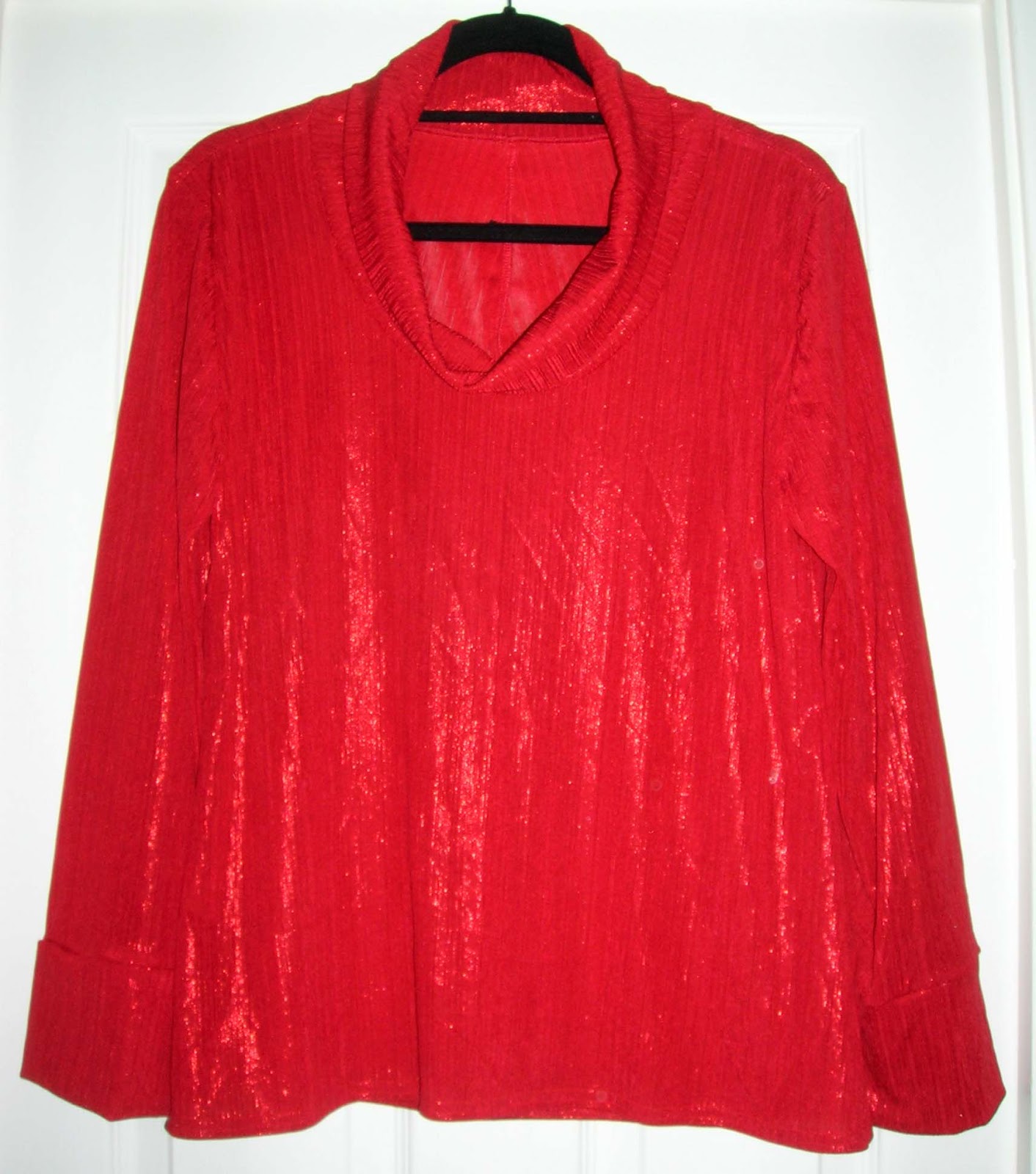 Sew Ruthie Style: Red sparkle top