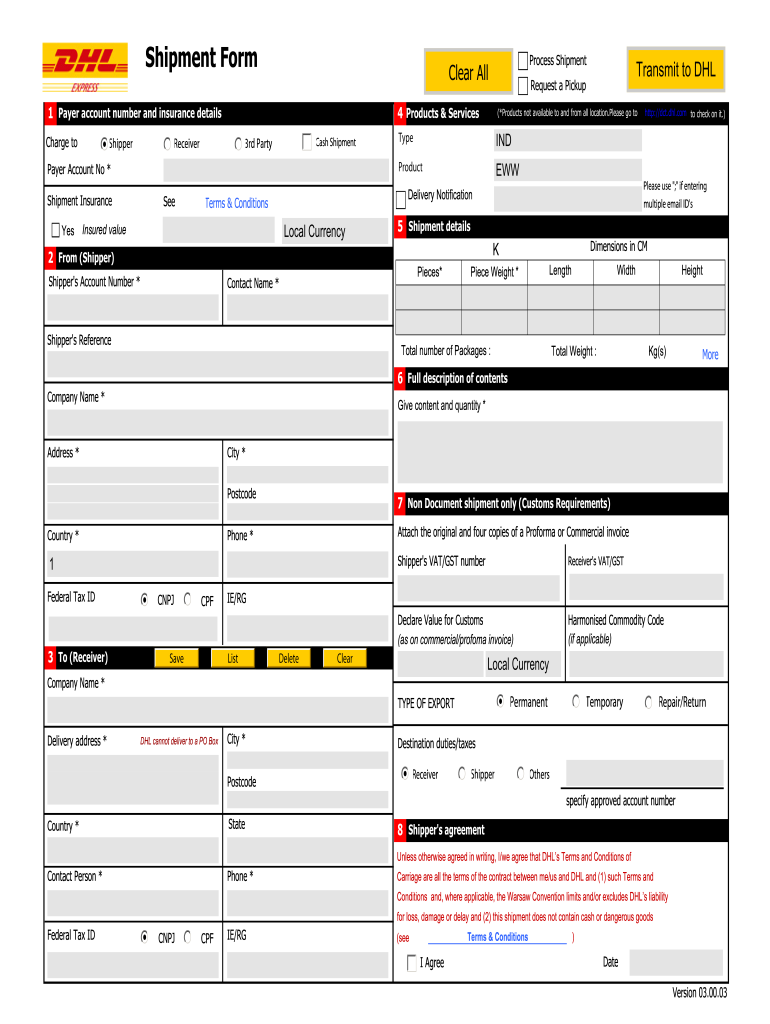 Bill Of Lading Dhl - Invoice Template