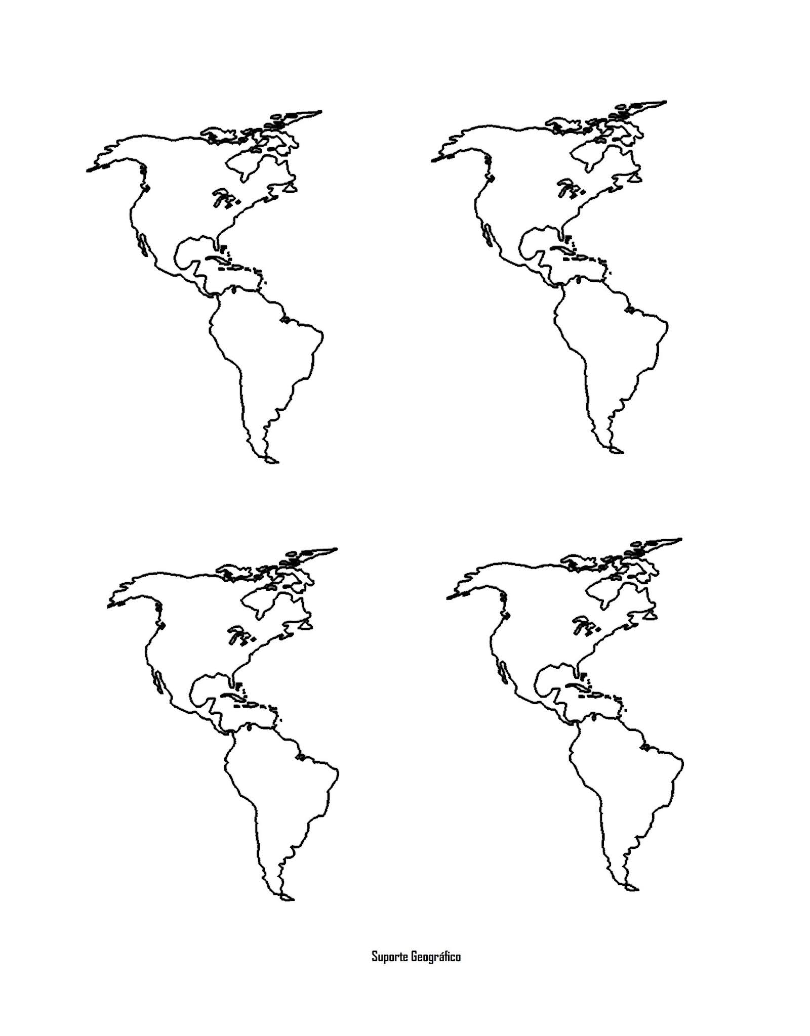 Mapa Continente Americano Para Colorir - NAZAEDU