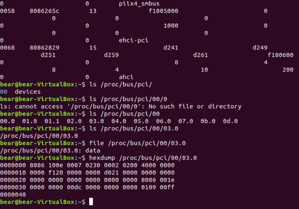 PCI Device Access using Proc / Sys File System