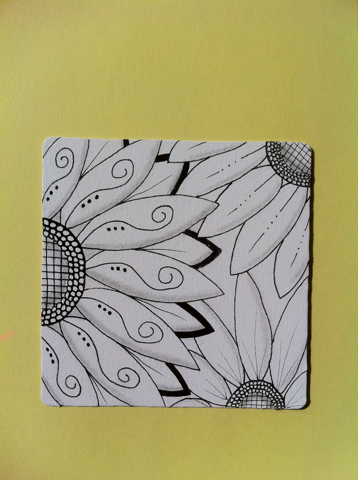 Celebrate Possibilities!: Zentangle Challenge #43 - Sunflowers
