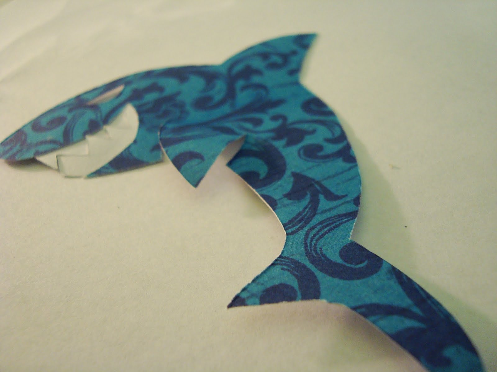 Snip Snip: Tutorial: How to Make Cute Paper Sharks for Scrapbooking