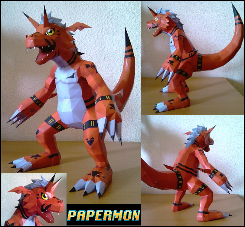 Digimon Growlmon Papercraft | Papercraft Paradise | PaperCrafts | Paper ...