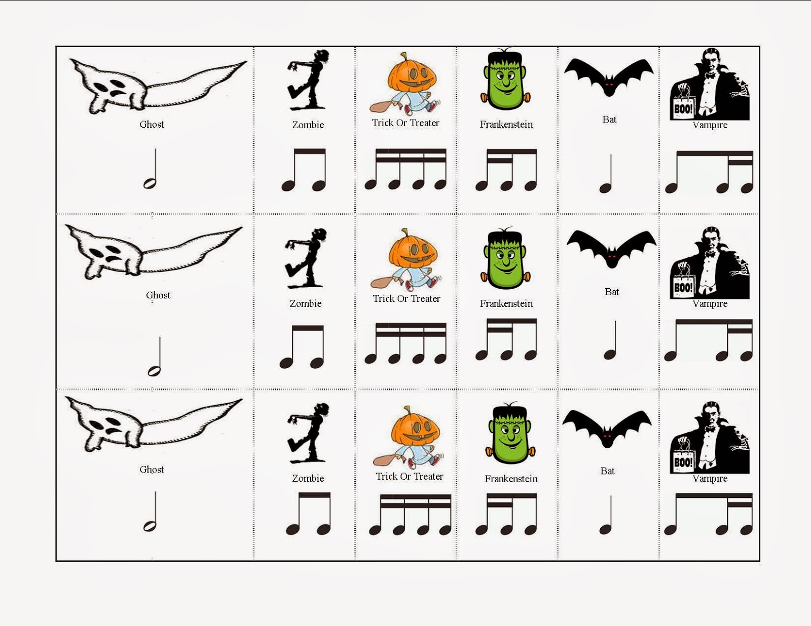 Imágenes y actividades musicales de Halloween