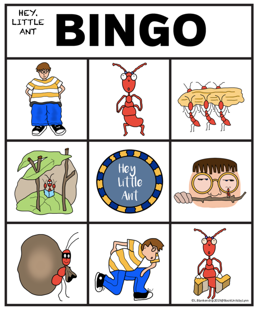 HEY, LITTLE ANT BINGO ~ Book Units by Lynn