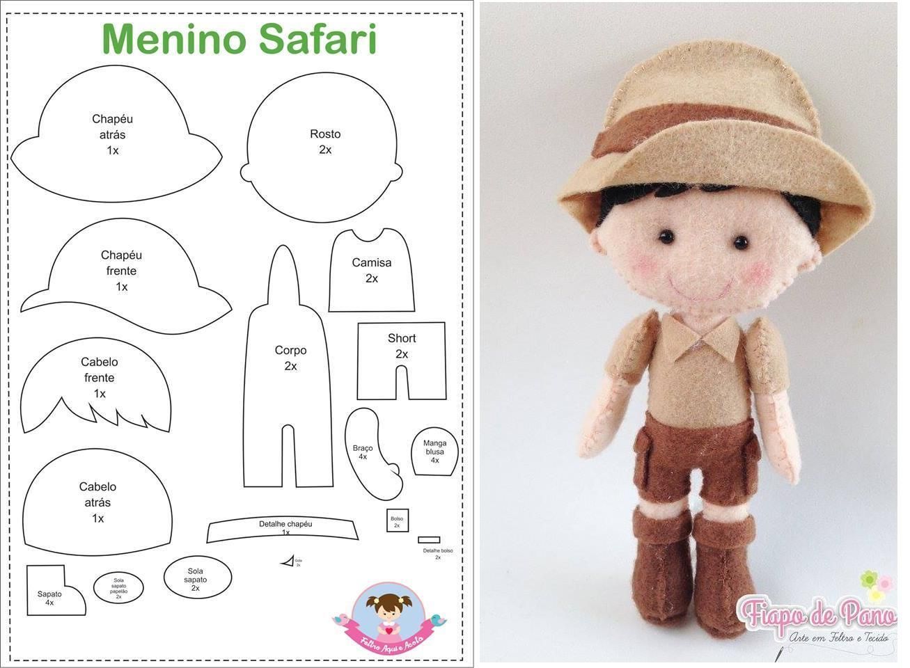 14 moldes de bonecos-meninos feltro - Feltro e moldes para artesanato
