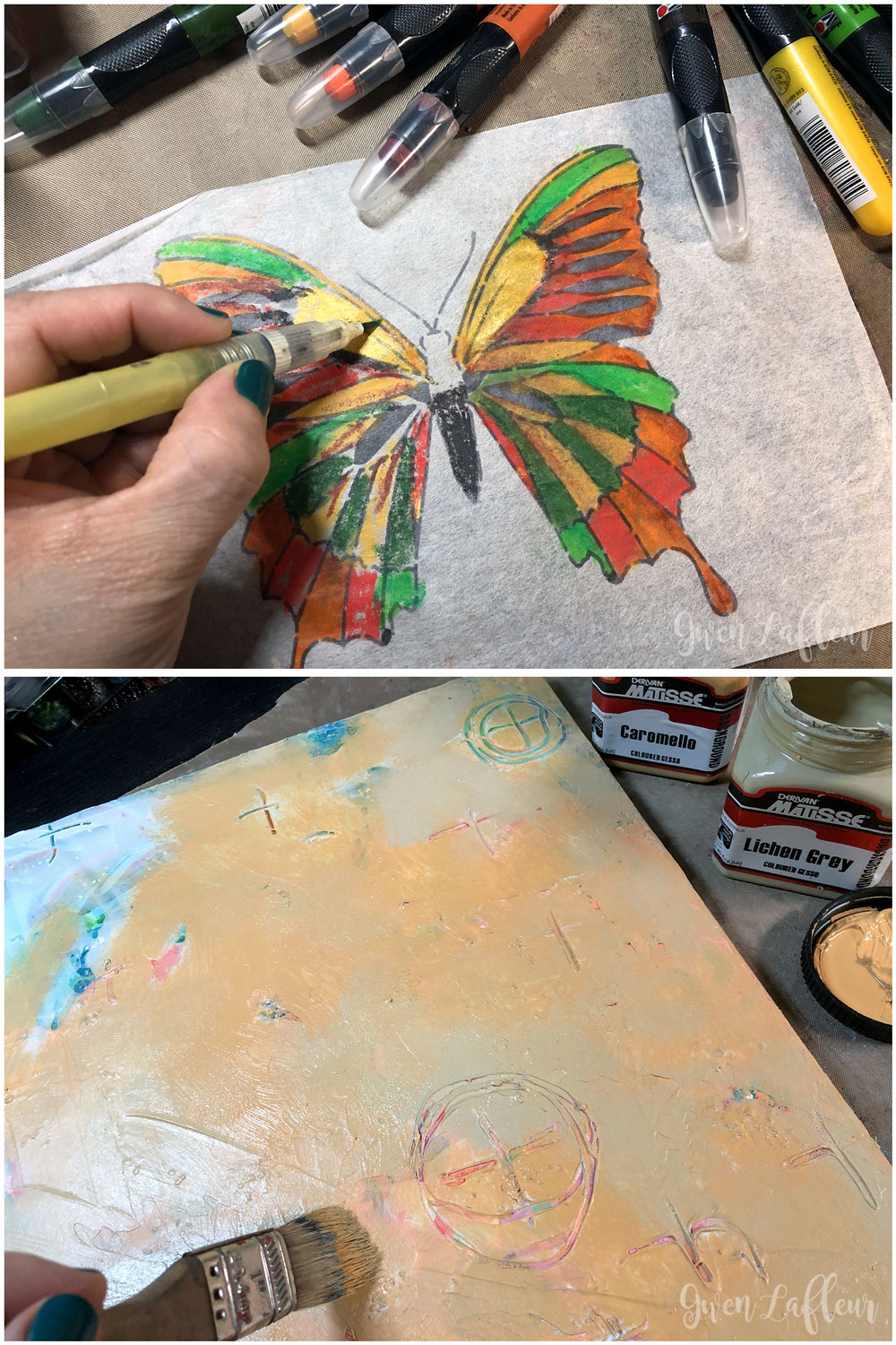 StencilGirl Talk: Make a Mixed Media Butterfly Medallion with Stencils
