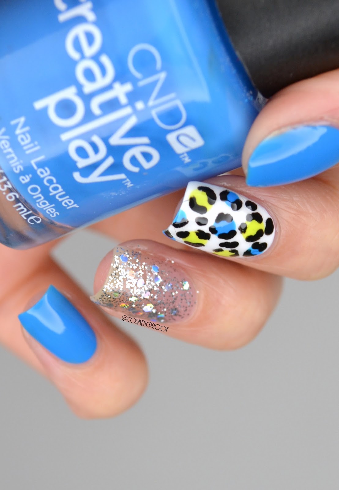 NAILS | Bright Blue Leopard Skittle #CBBxManiMonday | Cosmetic Proof ...