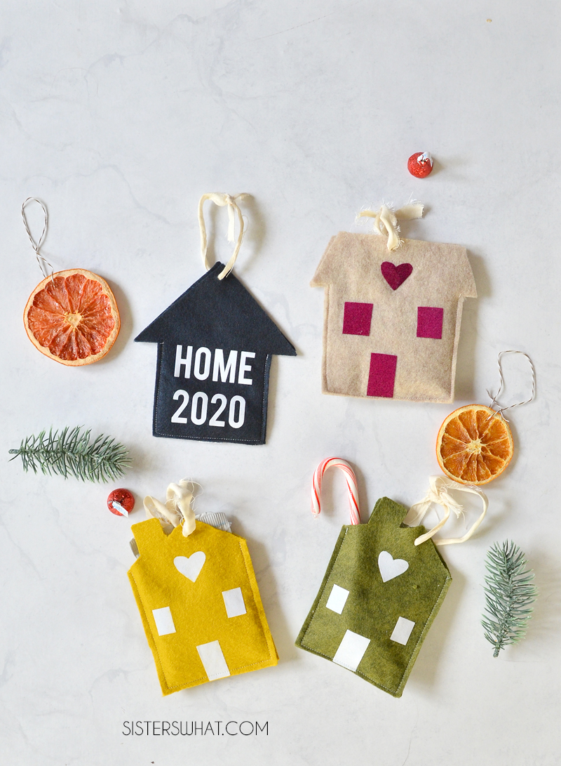 DIY Felt Houses Pattern and Christmas Gift - Sisters, What!