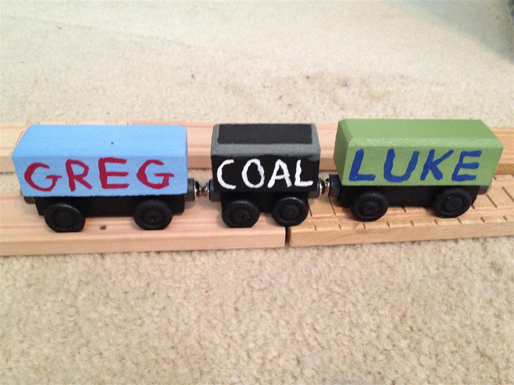 Life is a Game We Play: Homemade wooden train cars