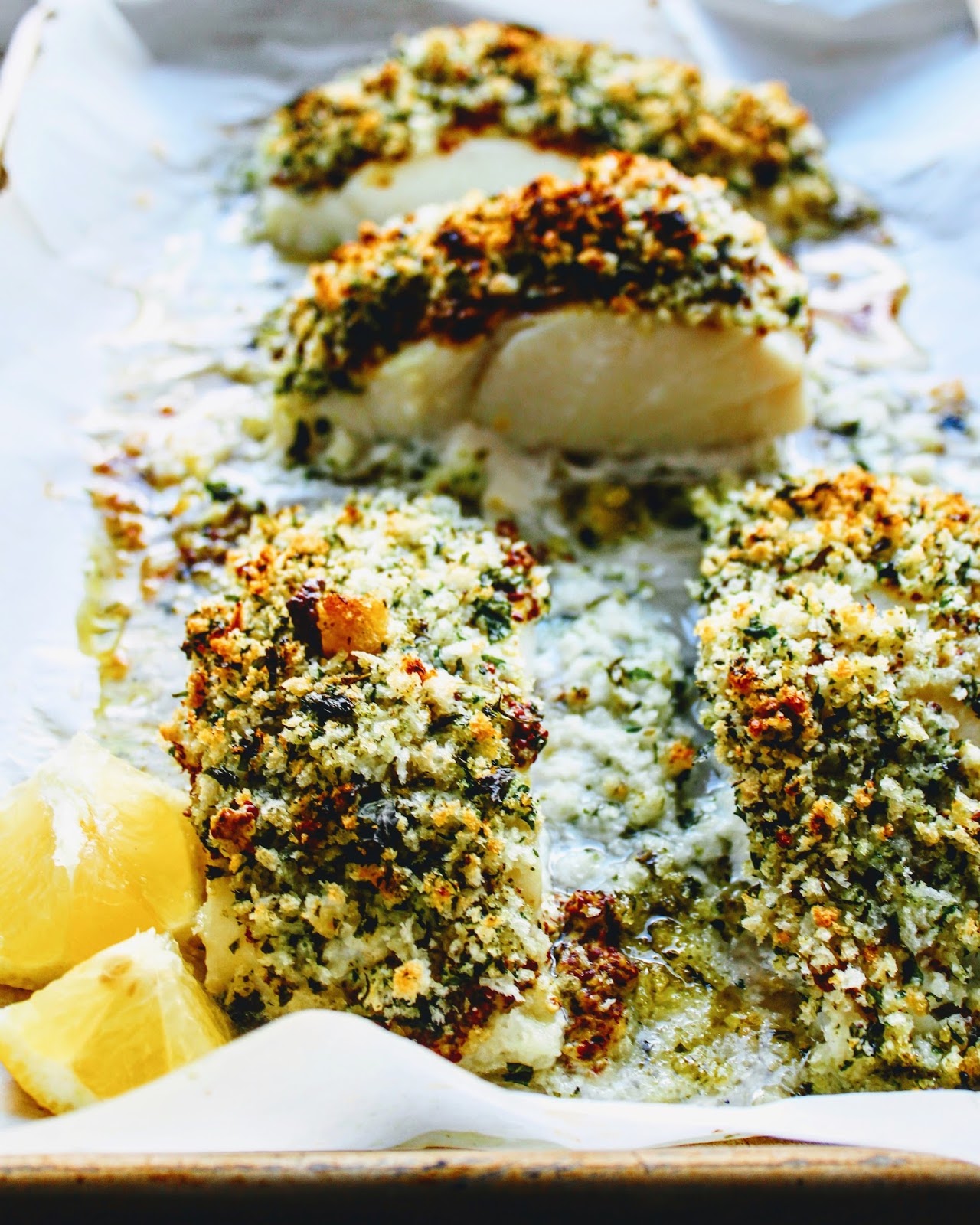 The Rosiest Cheeks: Lemon Crusted Cod
