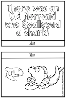 THERE WAS AN OLD MERMAID WHO SWALLOWED A SHARK! SEQUENCING CRAFT ~ Book ...