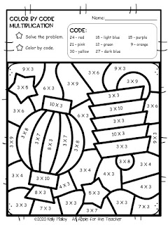 An Apple For The Teacher: Chinese New Year Color By Number Math Facts ...