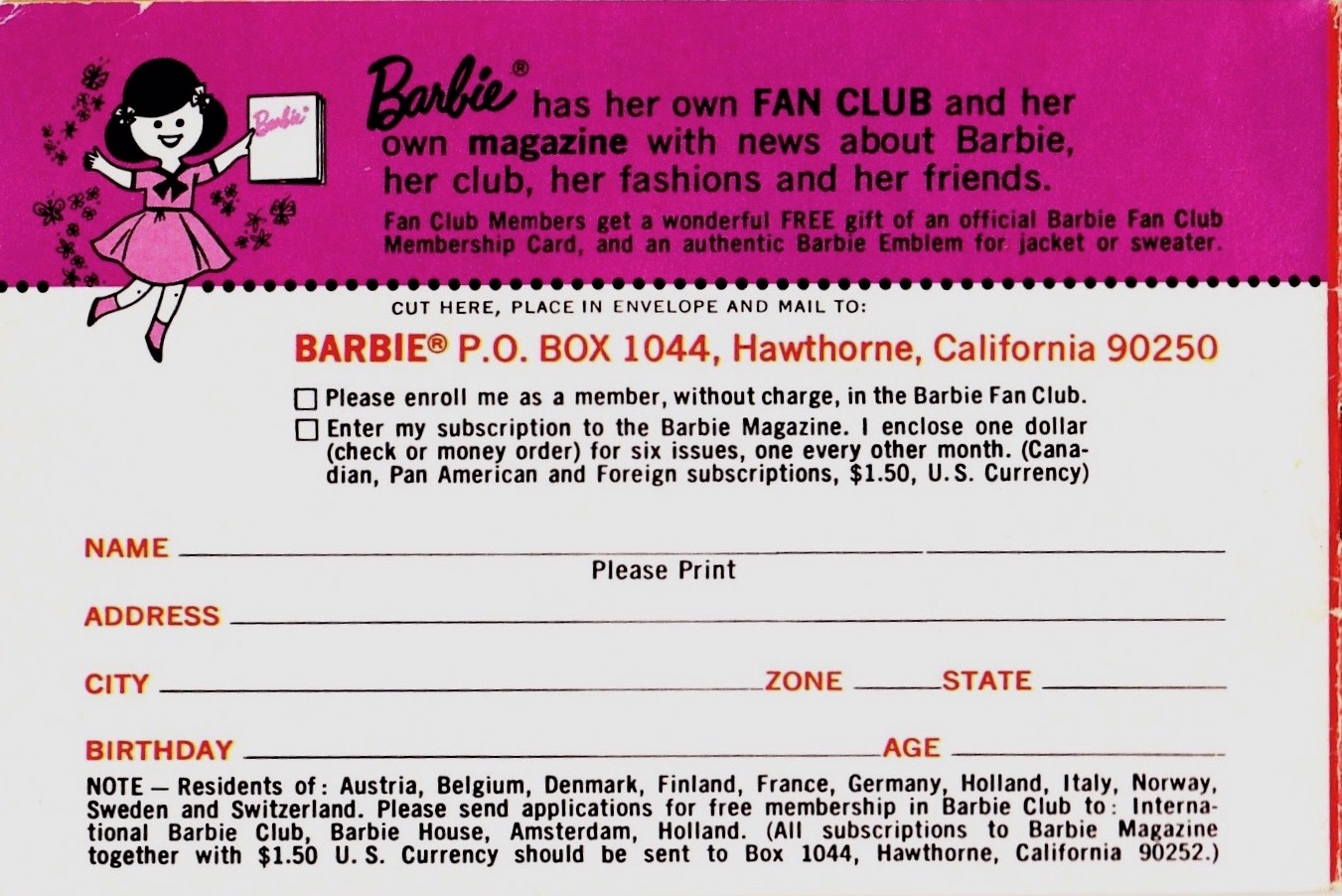 Skippercollector: Barbie fan club information 1965-1969