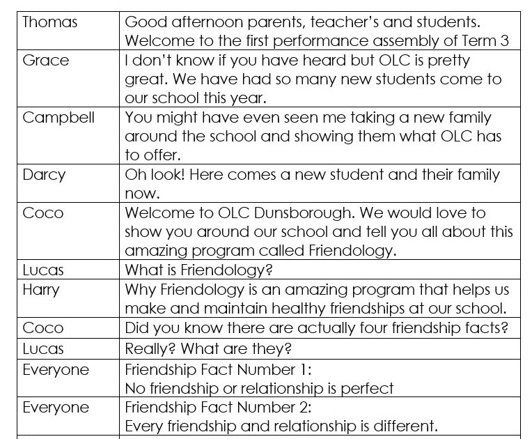 Term 3 Assembly Information