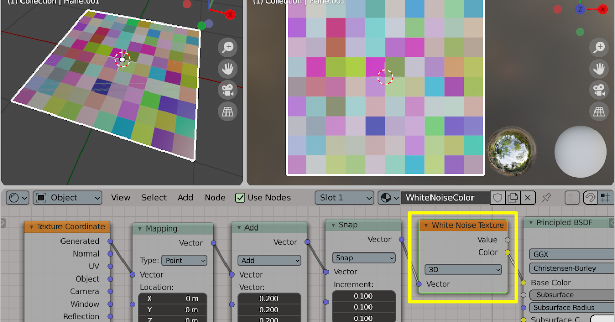 Blender 2.81 : White Noise Texture 節點