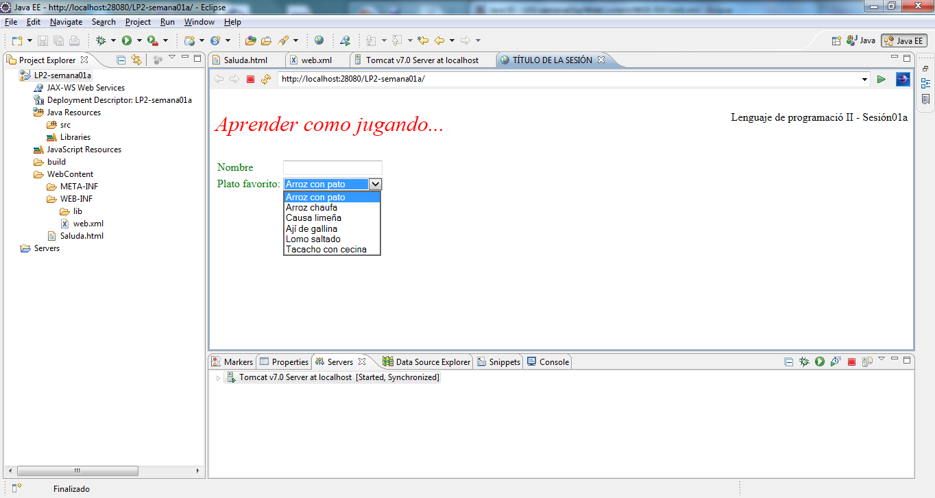 Josel Toro: 1. Crear una aplicación Web Java en Eclipse con Servlets y ...