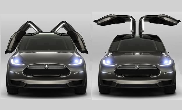 Super Cars Blog: Tesla Model X - eco-SUV with wings