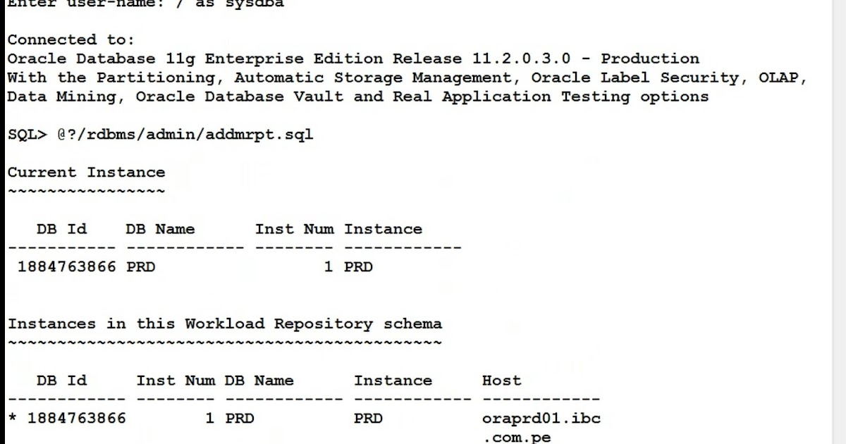 Chaitanya Oracle Dba Blog : ADDM REPORT IN ORACLE FOR PERFORMANCE TUNING