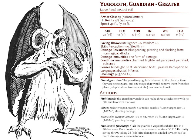 Inktober Monstrosities: Y for Yugoloth, Guardian