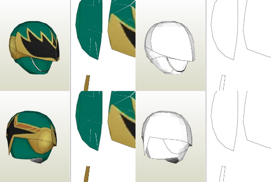 Super sentai Power ranger Hurricanger foam pepakura (7 Helmets)