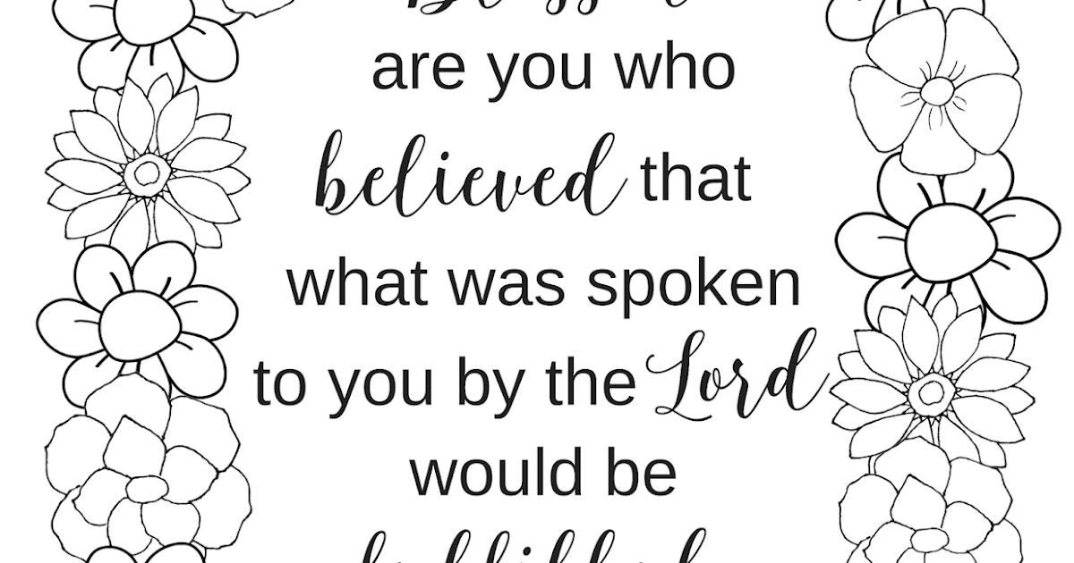 The Prudent Pantry: Blessed are you who believed - Printable coloring page