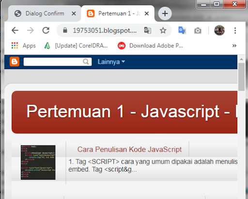Pertemuan 2 Javascript Dialog