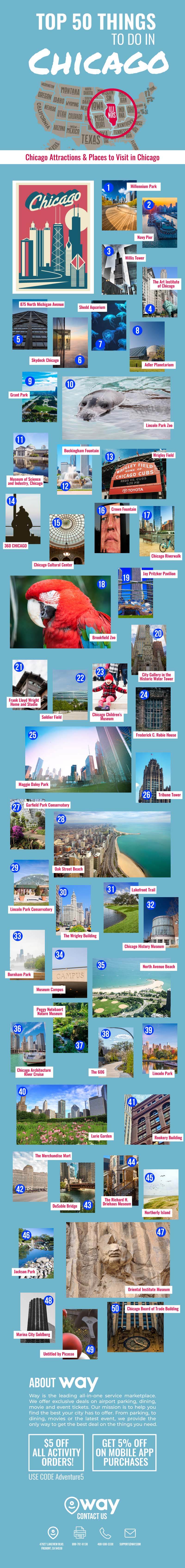 Top 50 Things to Do in Chicago #infographic - Visualistan