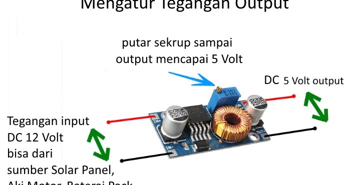 Cara efisien merubah tegangan 12 Volt ke 5 Volt