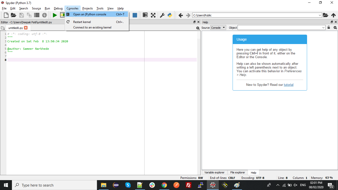 How to install ipython kernel in spyder - fingergost