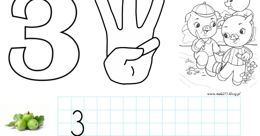 BLOG EDUKACYJNY DLA DZIECI: CYFRA 3 - KARTY PRACY