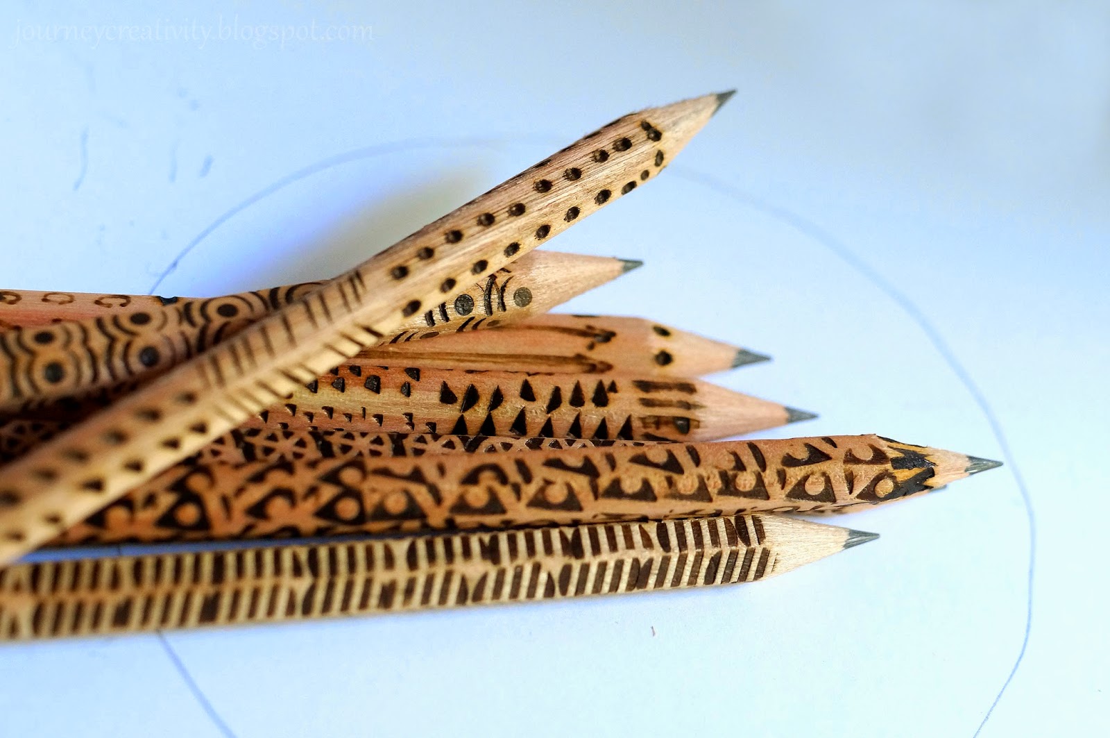 Pyrography wooden pencils - Journey into Creativity