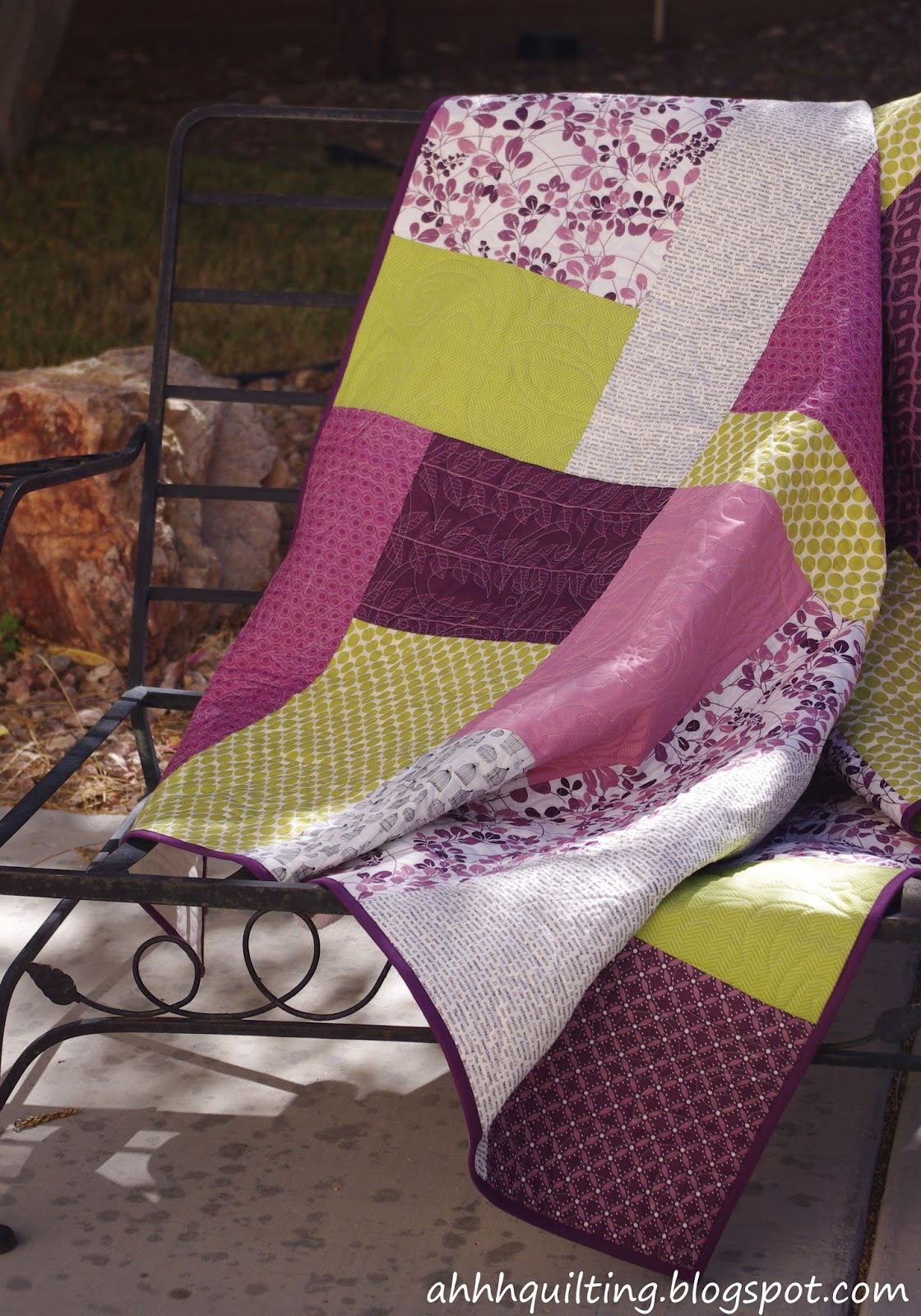 Olive + Eggplant Wedding Quilt - Ahhh...Quilting