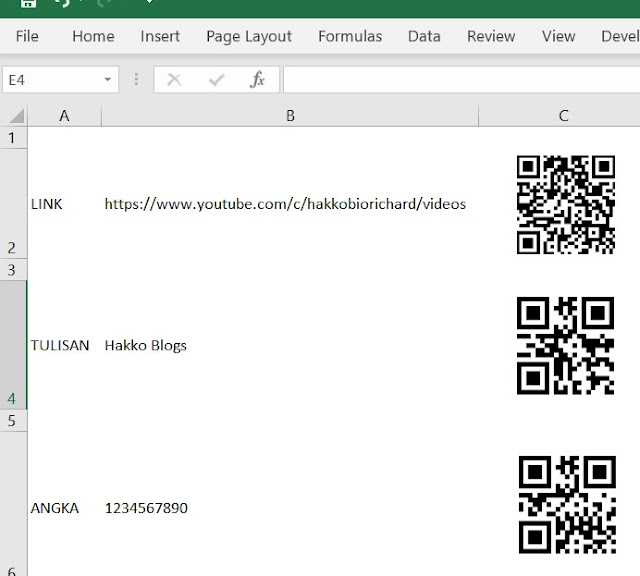 Cara Mudah Membuat QR Code di microsoft Excel - Hakko Blog's