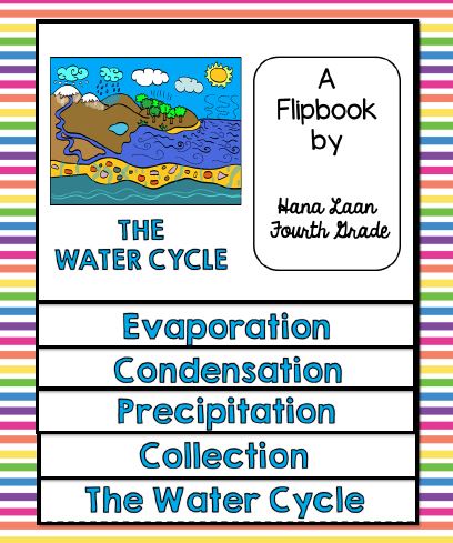 ENGLISH CORNER : UNIT 4. THE WATER CYCLE FLIPBOOK and HANDS ON EXPERIMENT