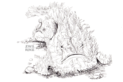 Jewel Renee Illustration: Hairy Frog Fish Pencil Drawing