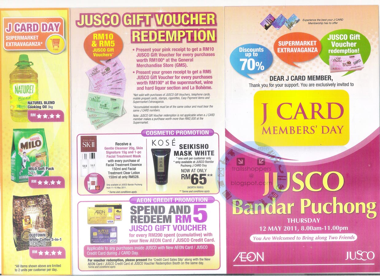 JUSCO J CARD Members' Day Bandar Puchong: 12 May 2011 - Trailsshoppers ...