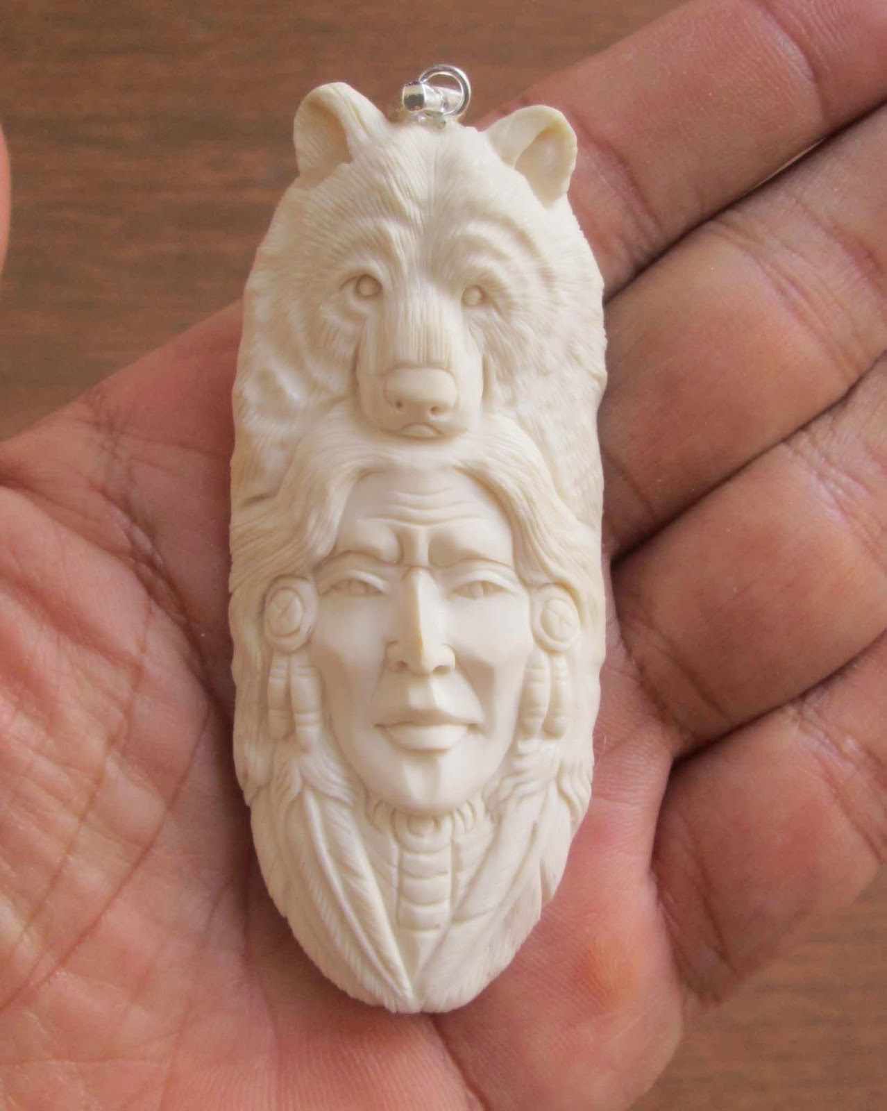 Hand Carved Indian Animal Bone Pendants - Bone Pendants | Bone Carving ...