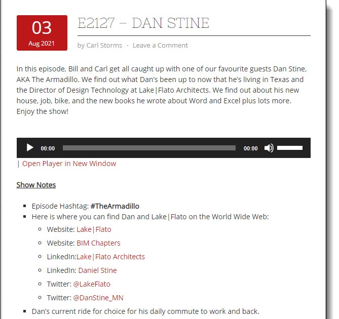 BIM Chapters: BIMThoughts E2127 - Dan Stine