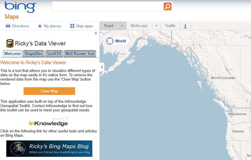 Plotting photo location data with Bing